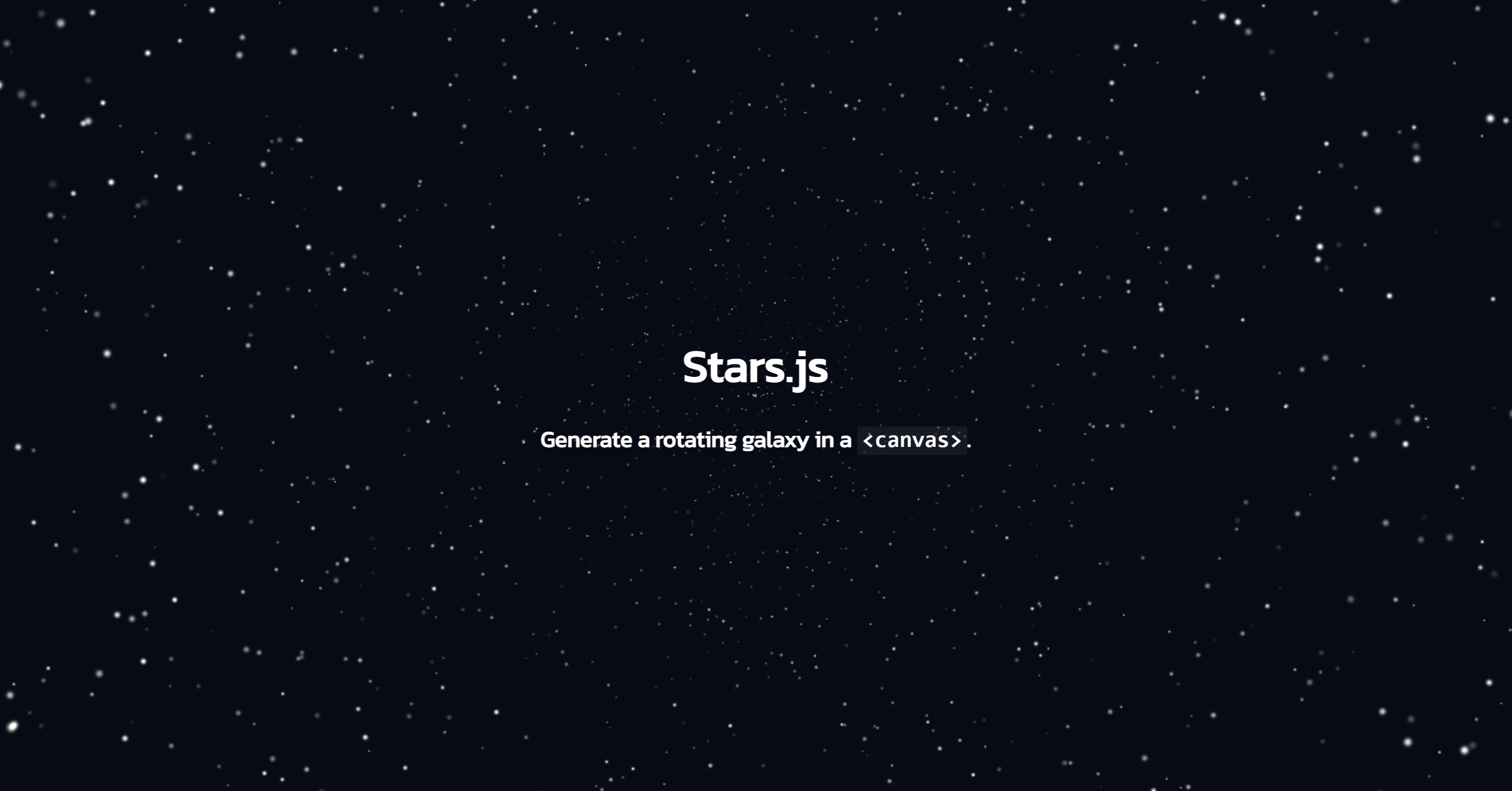 Stars.js \ Generate a rotating galaxy in a